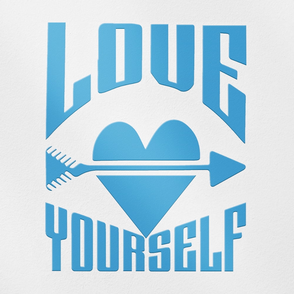 Transparent Decal Stickers Of Love Yourself (Azure Blue) Premium ...