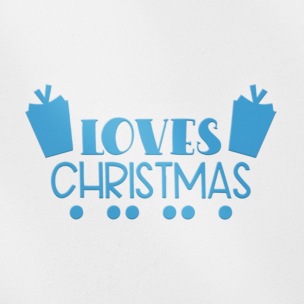 Transparent Decal Stickers Of Loves Christmas (Azure Blue) Premium ...