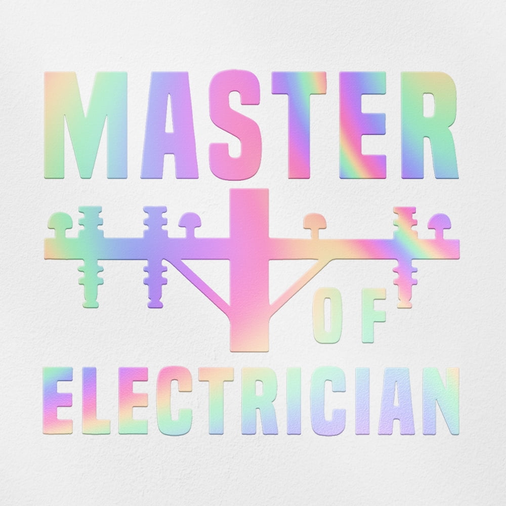 Transparent Decal Stickers Of Master Of Electrician (Hologram) Premium ...