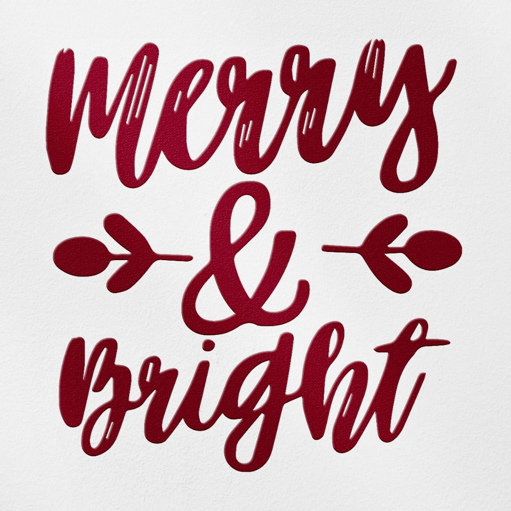 Transparent Decal Stickers Of Merry Bright (Burgundy) Premium ...