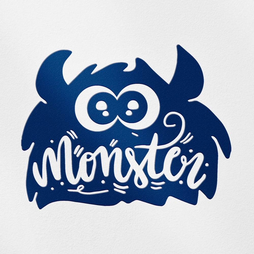 Transparent Decal Stickers Of Monster (Navy Blue) Premium Waterproof ...