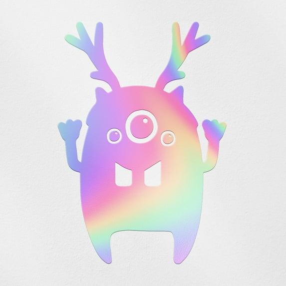 Transparent Decal Stickers Of Monster Reindeer (Hologram) Premium ...