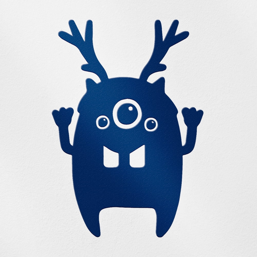 Transparent Decal Stickers Of Monster Reindeer (Navy Blue) Premium ...