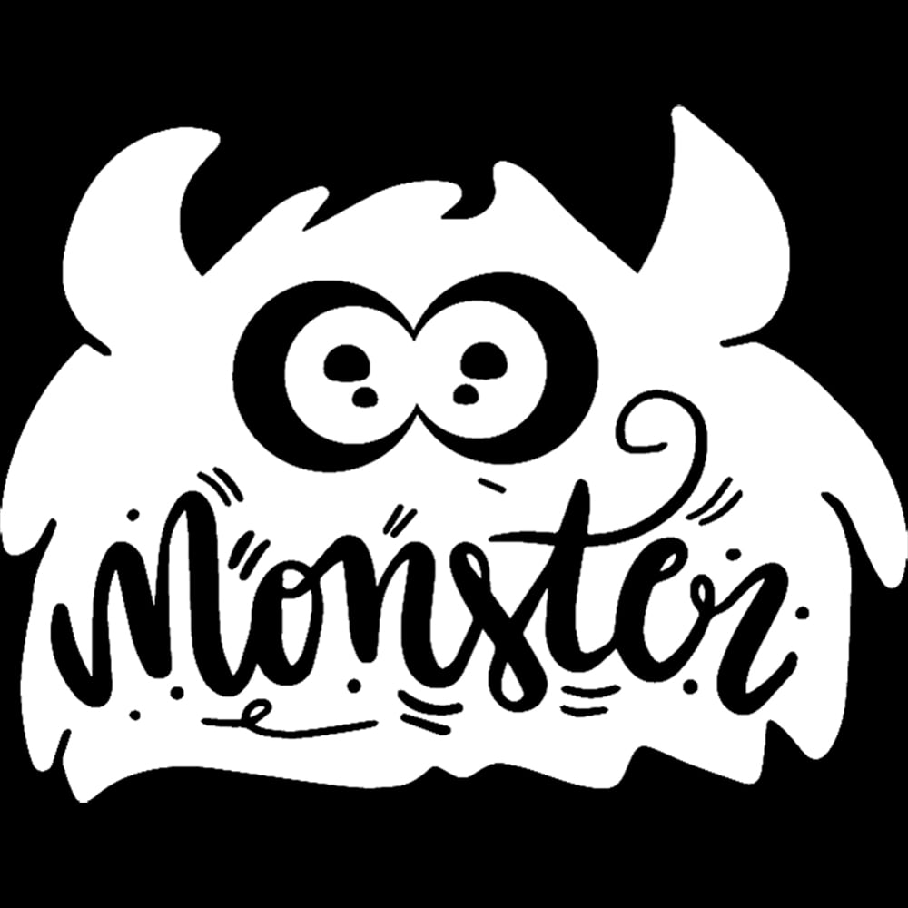 Transparent Decal Stickers Of Monster (White) Premium Waterproof Vinyl ...