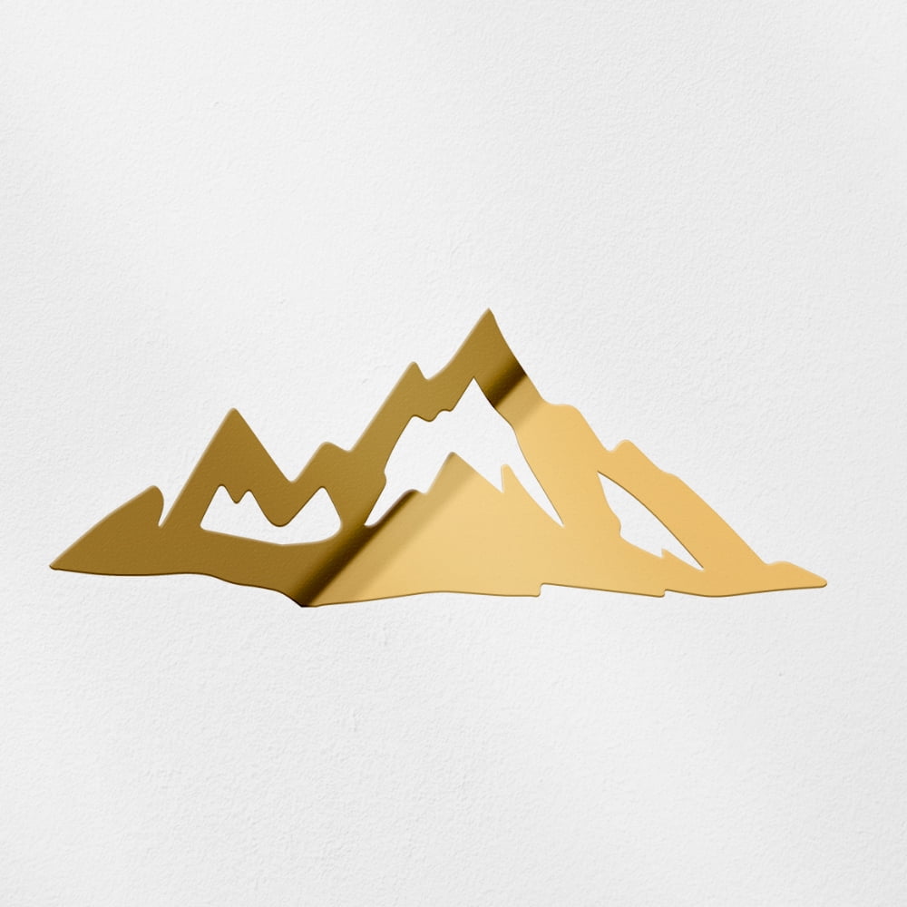 Transparent Decal Stickers Of Mountain (Metallic Gold) Premium ...