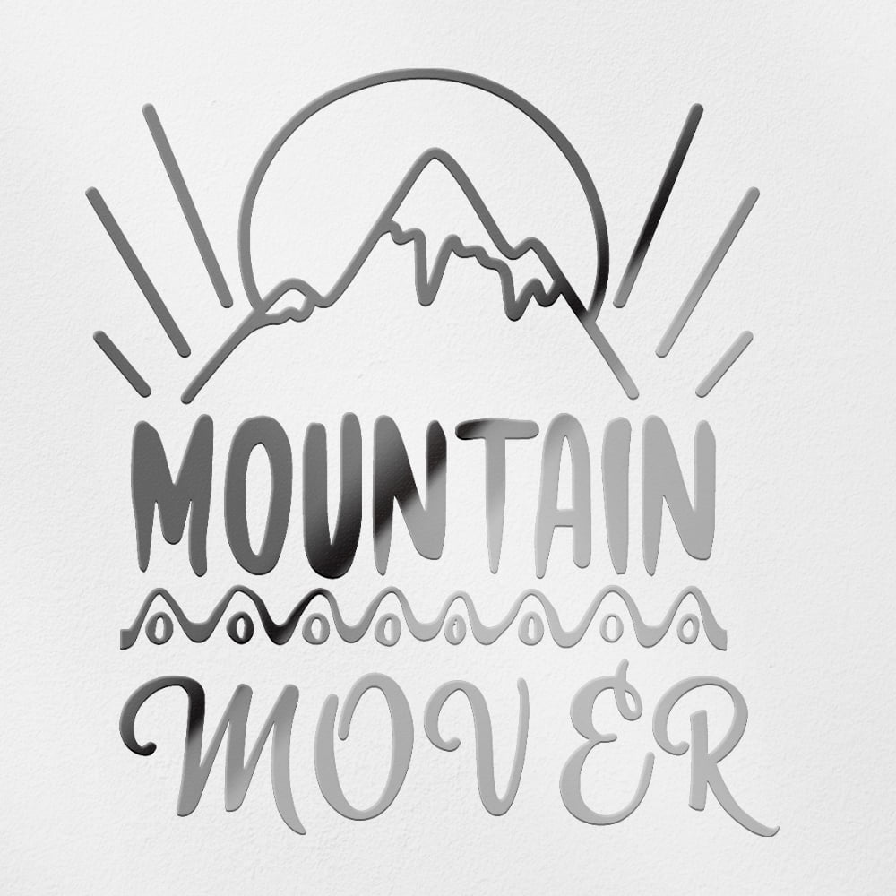Transparent Decal Stickers Of Mountain Mover (Metallic Silver) Premium ...