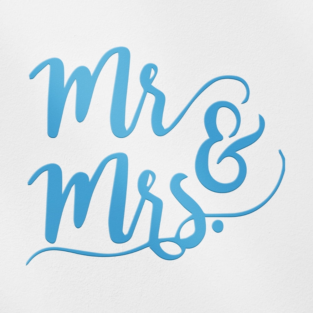 Transparent Decal Stickers Of Mr And Mrs 3 (Azure Blue) Premium ...