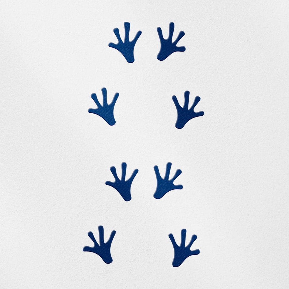 Transparent Decal Stickers Of Multiple Frog Footprints (Navy Blue ...