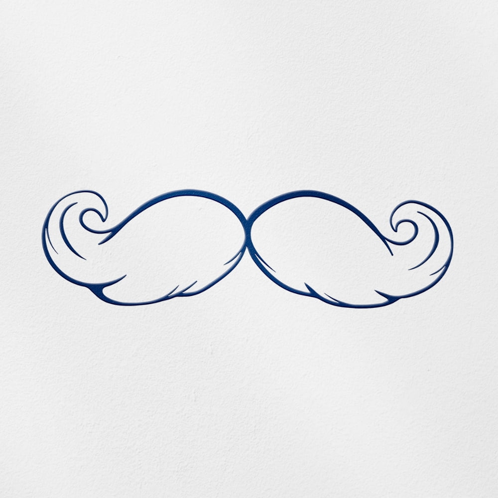 Transparent Decal Stickers Of Mustache (Navy Blue) Premium Waterproof ...