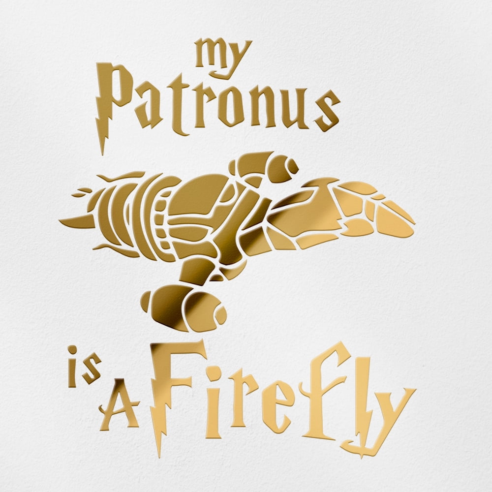 Transparent Decal Stickers Of My Patronus Is A Firefly (Metallic Gold ...