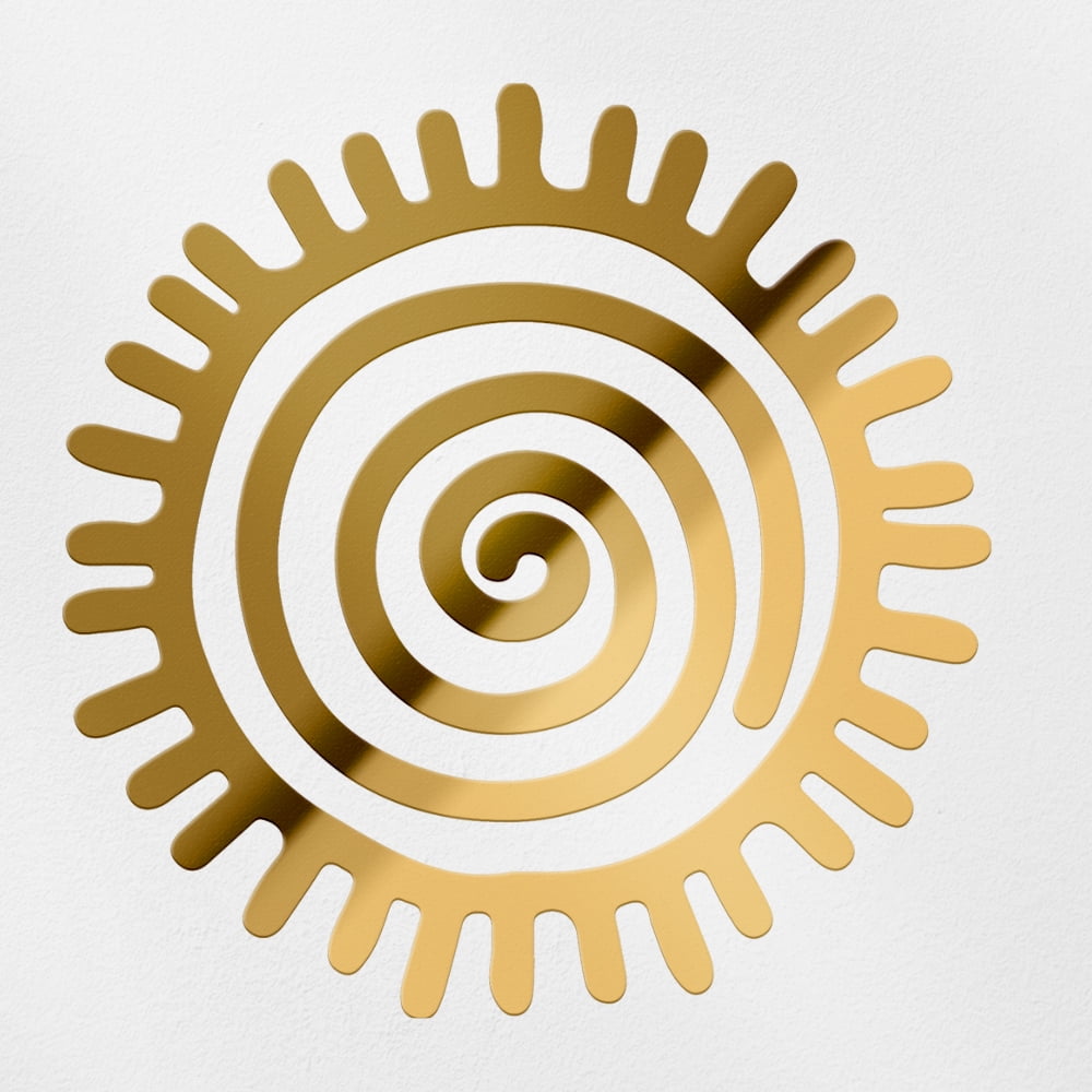 Transparent Decal Stickers Of Native American Petroglyph Sun (Metallic ...