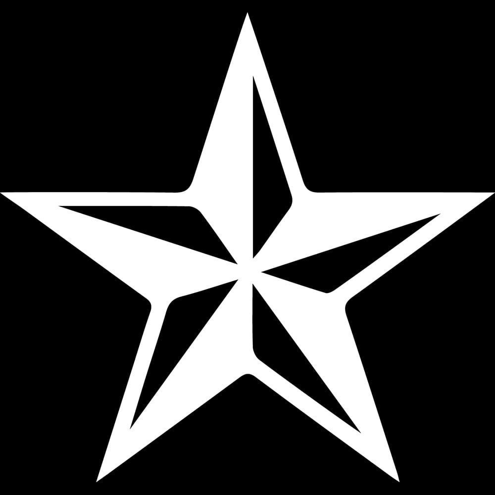 Transparent Decal Stickers Of Nautical Star Comic (White) Premium ...