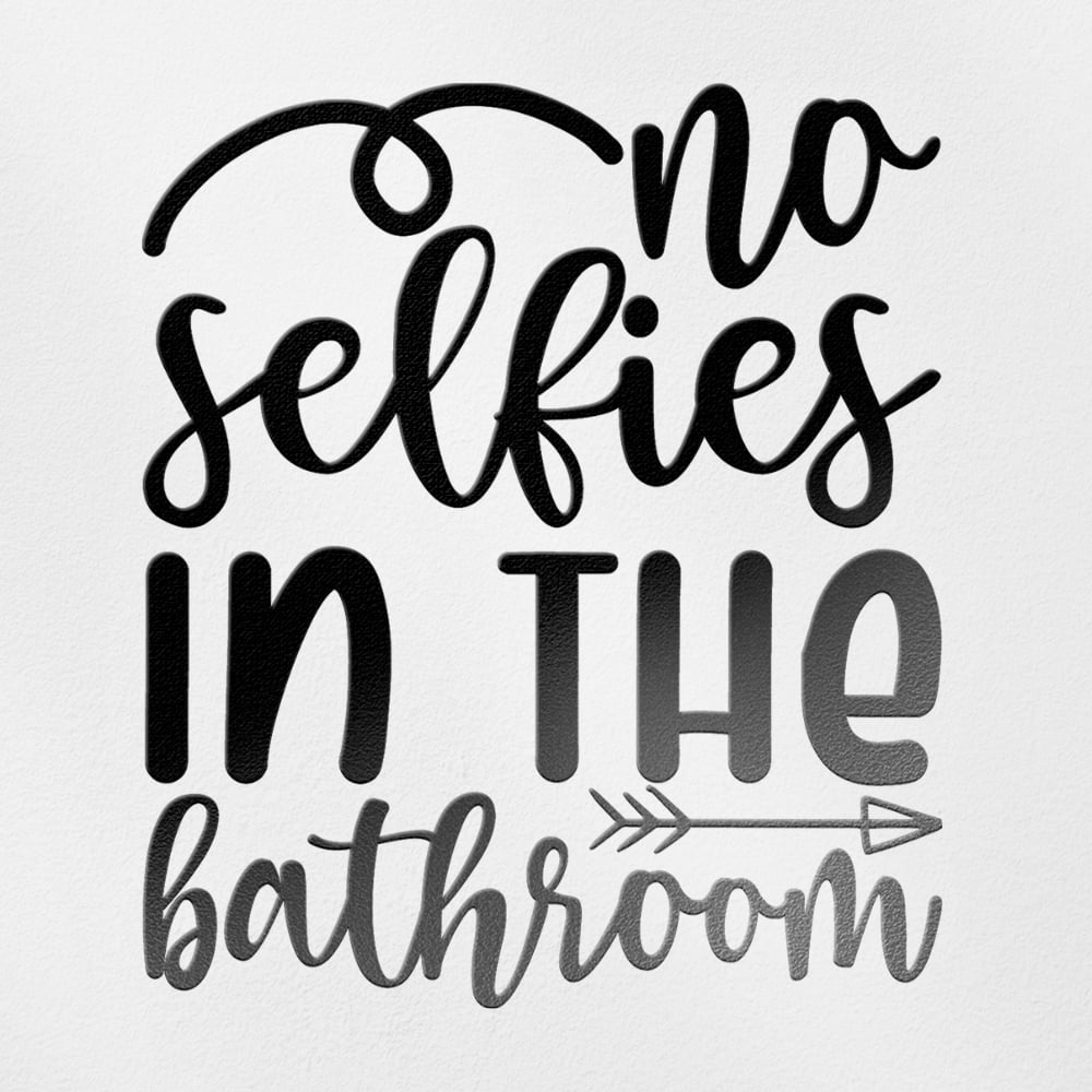 Transparent Decal Stickers Of No Selfies In The Bathroom (Black ...