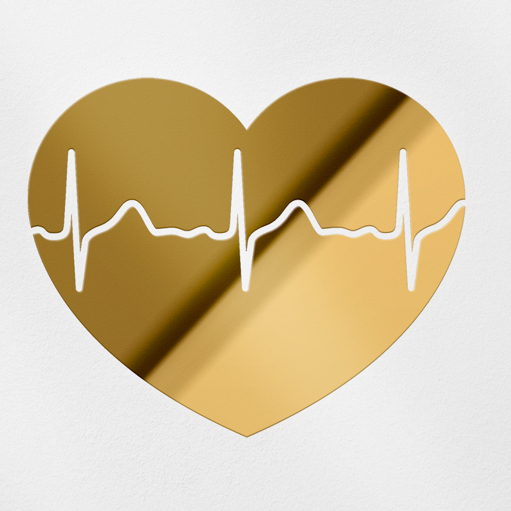 Transparent Decal Stickers Of Nurse Heartbeat (Metallic Gold) Premium ...