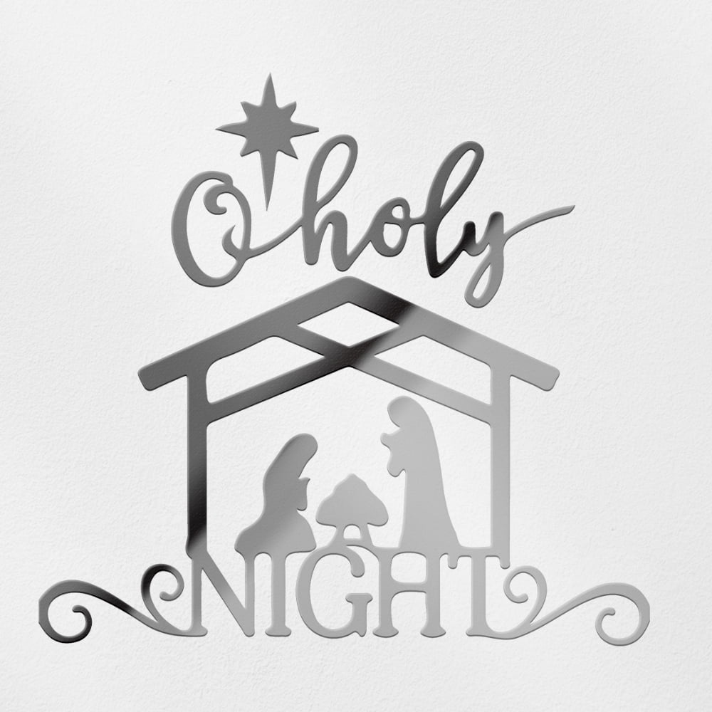 Transparent Decal Stickers Of O Holy Night With Nativity Phrase ...