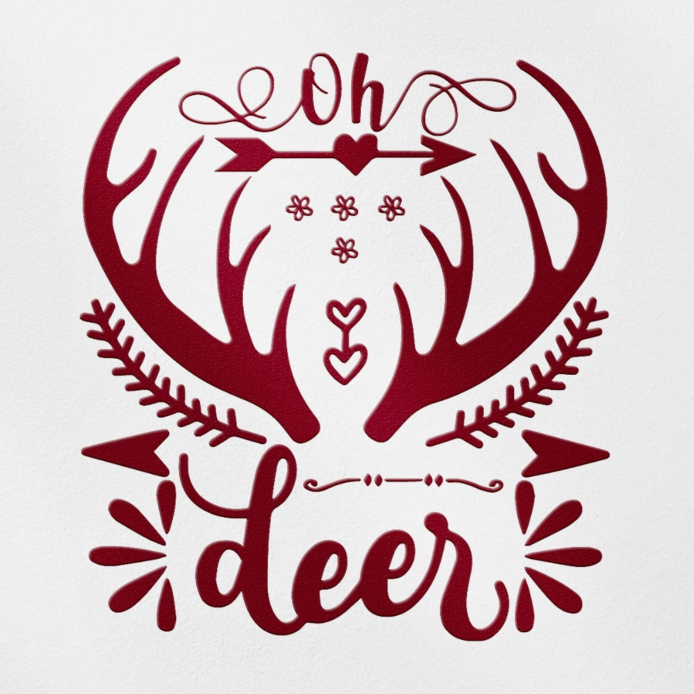 Transparent Decal Stickers Of Oh Deer (Burgundy) Premium Waterproof ...