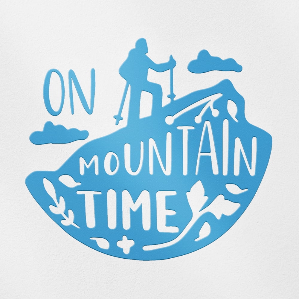 Transparent Decal Stickers Of On Mountain Time (Azure Blue) Premium ...