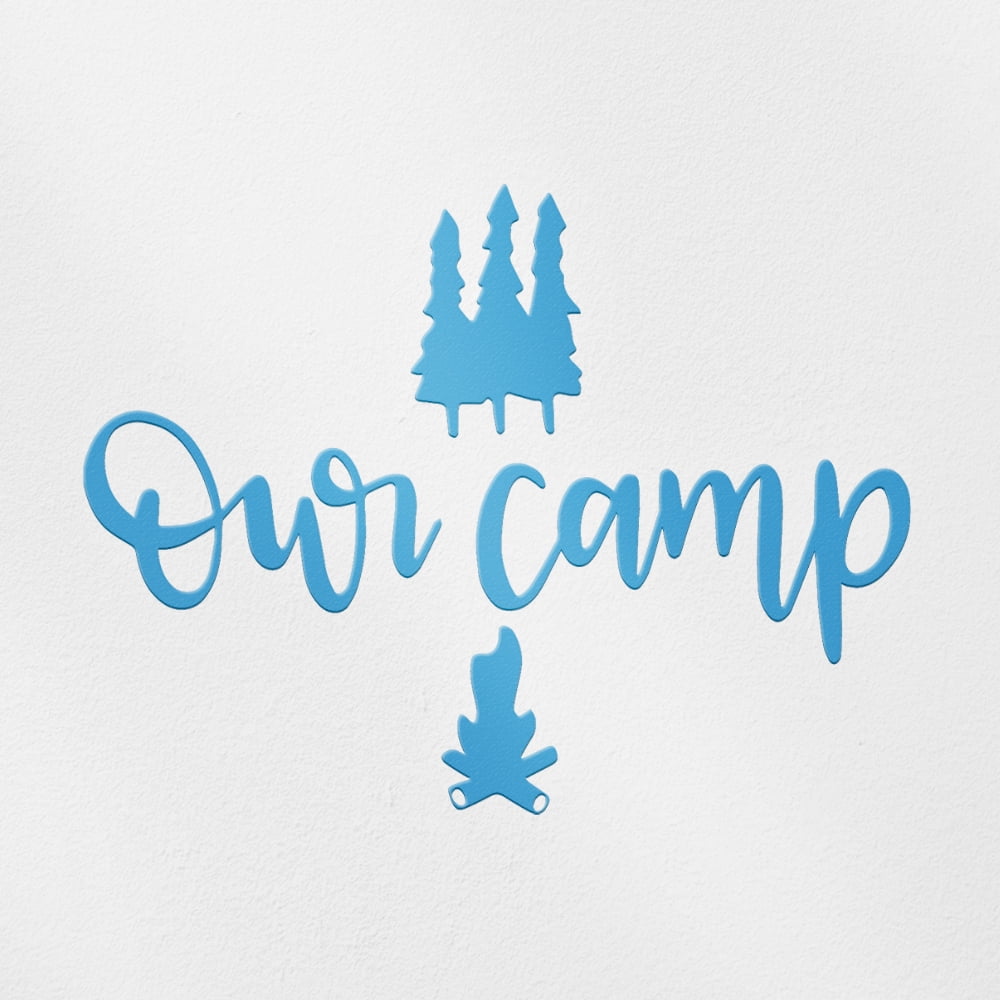 Transparent Decal Stickers Of Our Camp (Azure Blue) Premium Waterproof ...
