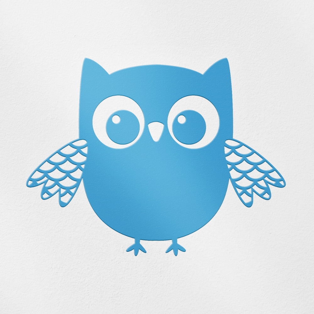 Transparent Decal Stickers Of Owl (Azure Blue) Premium Waterproof Vinyl ...