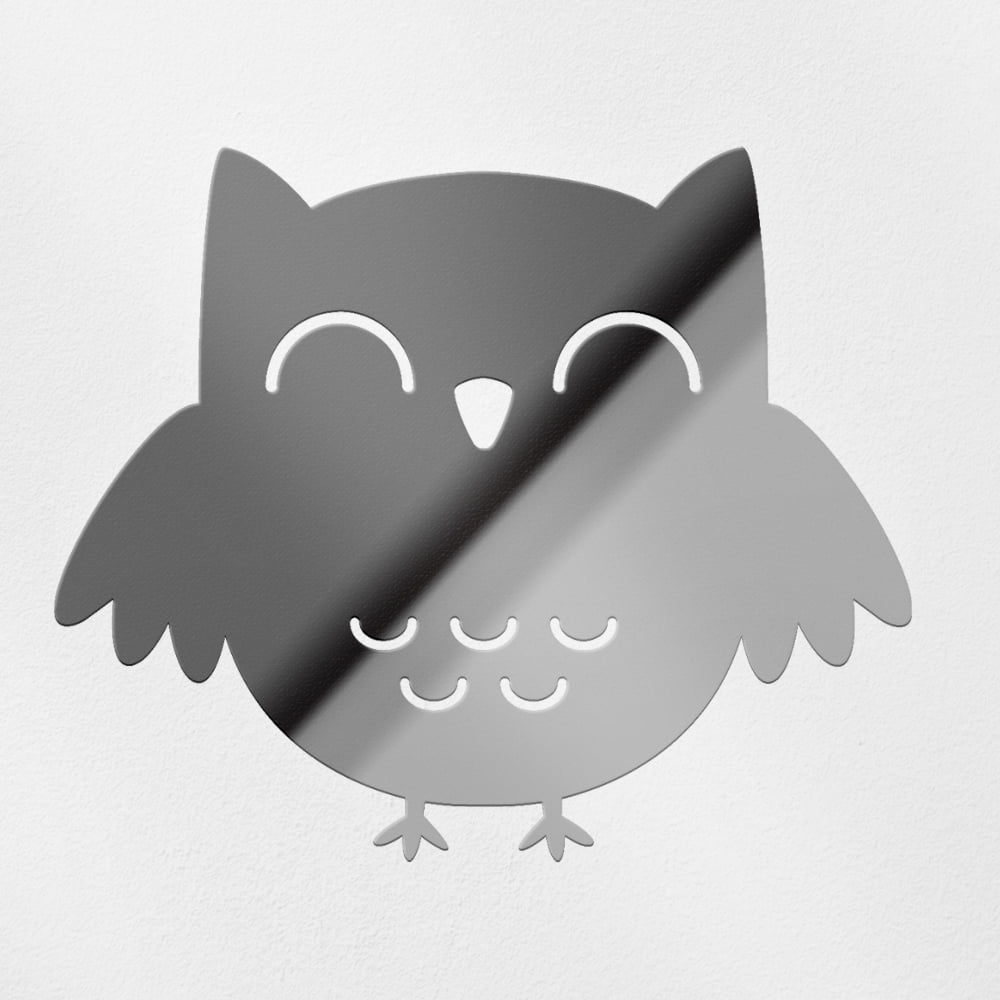 Transparent Decal Stickers Of Owl (Metallic Silver) Premium Waterproof ...