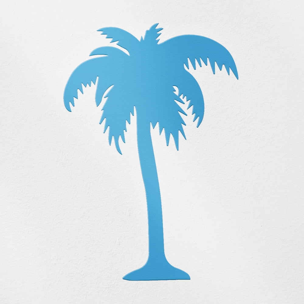 Transparent Decal Stickers Of Palm Tree (Azure Blue) Premium Waterproof ...