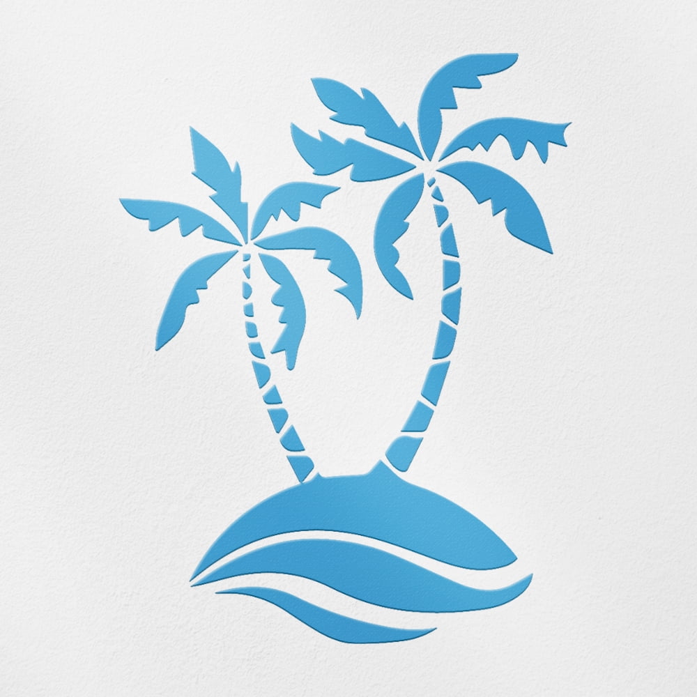 Transparent Decal Stickers Of Palm Tree (Azure Blue) Premium Waterproof ...