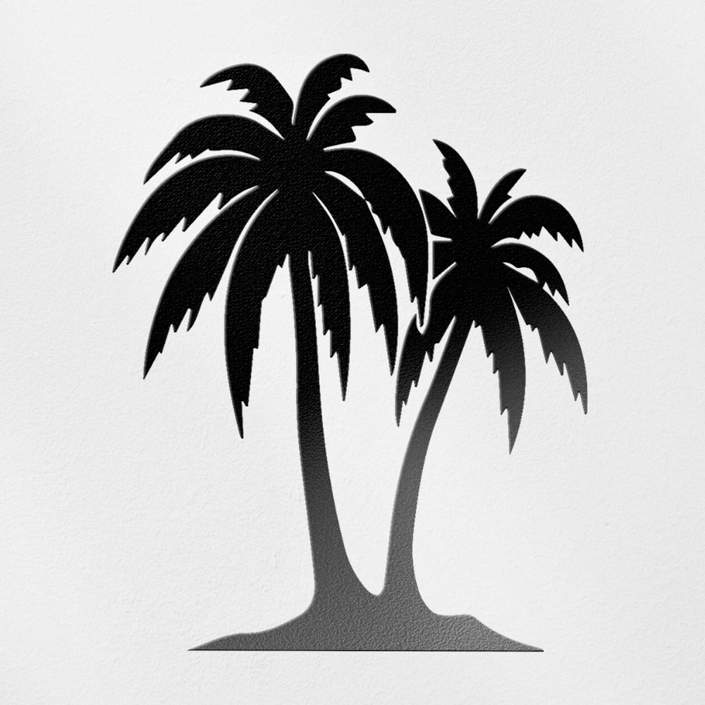 Transparent Decal Stickers Of Palm Tree (Black) Premium Waterproof ...