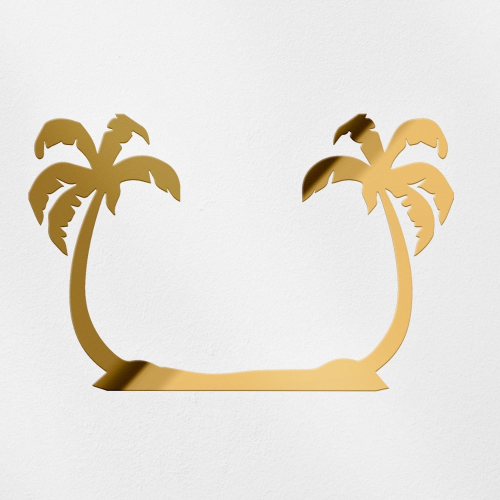 Transparent Decal Stickers Of Palm Tree (Metallic Gold) Premium ...