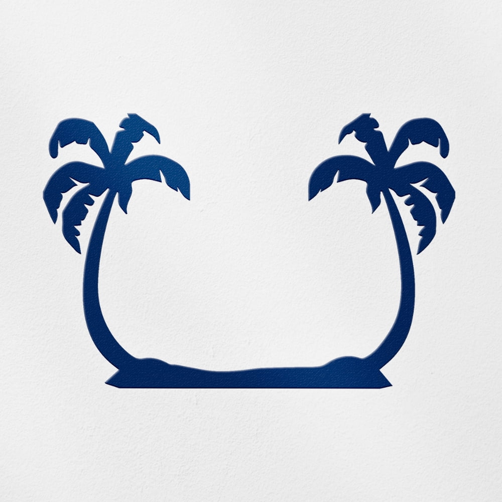 Transparent Decal Stickers Of Palm Tree (Navy Blue) Premium Waterproof ...