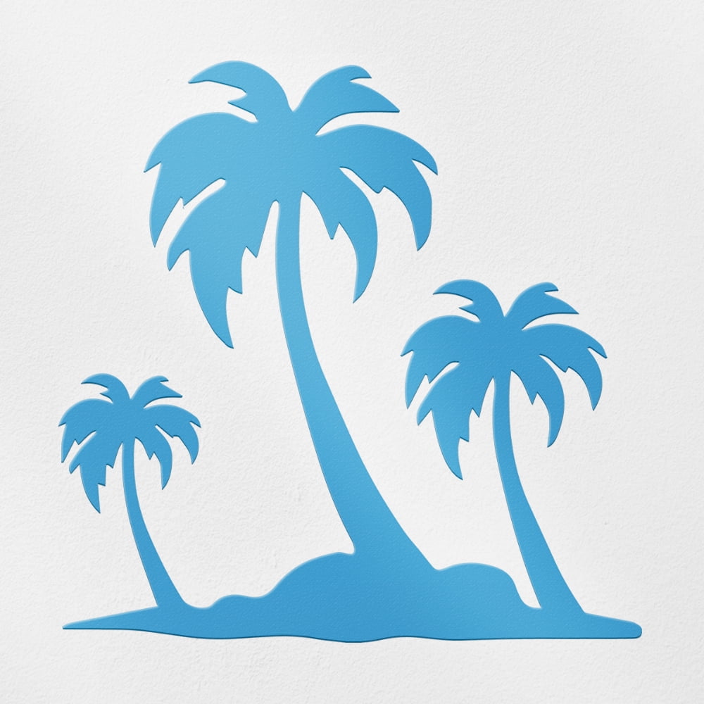 Transparent Decal Stickers Of Palm Trees 22 (Azure Blue) Premium ...
