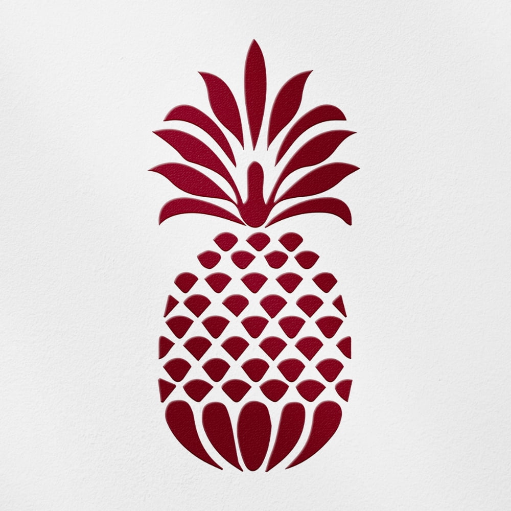 Transparent Decal Stickers Of Pineapple 5 (Burgundy) Premium Waterproof ...