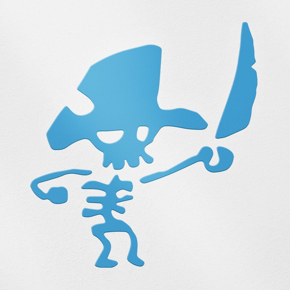 Transparent Decal Stickers Of Pirate Skeleton (Azure Blue) Premium ...