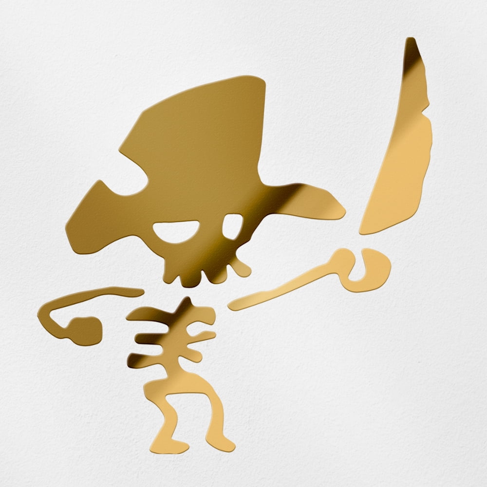 Transparent Decal Stickers Of Pirate Skeleton (Metallic Gold) Premium ...