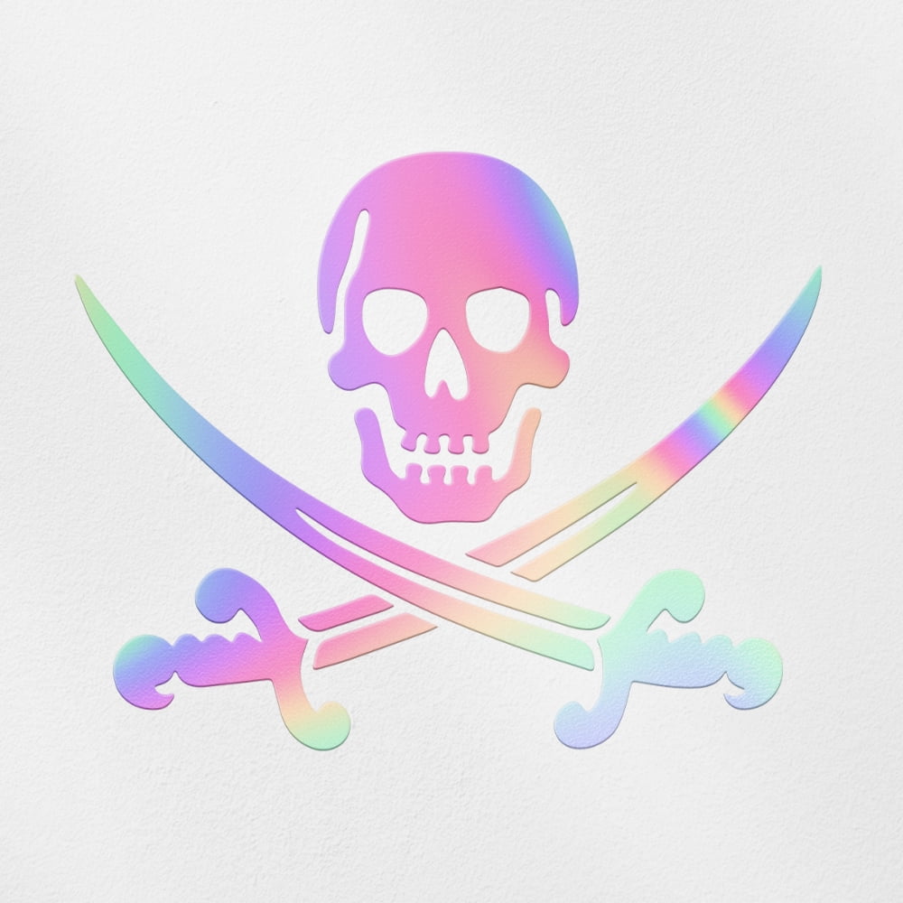 Transparent Decal Stickers Of Pirate Skull Swords Crossed Comic ...