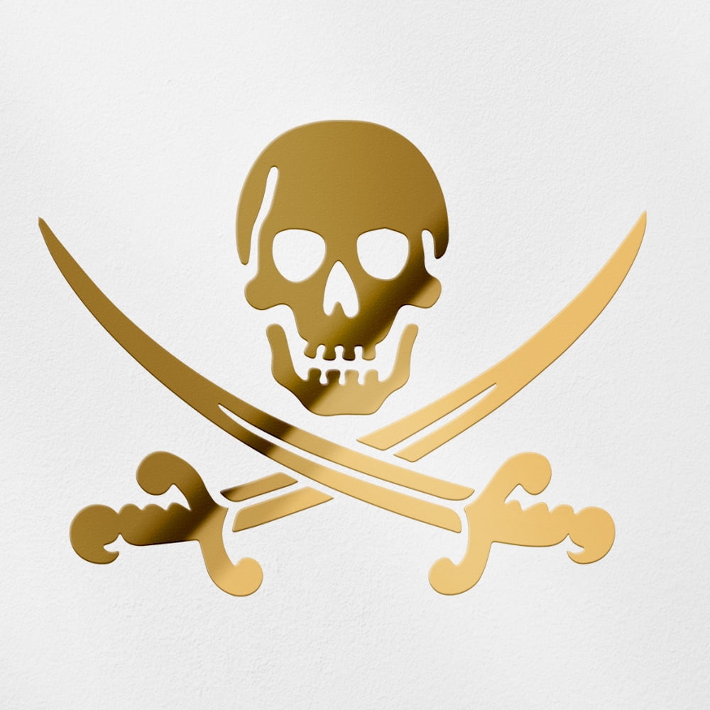 Transparent Decal Stickers Of Pirate Skull Swords Crossed Comic ...