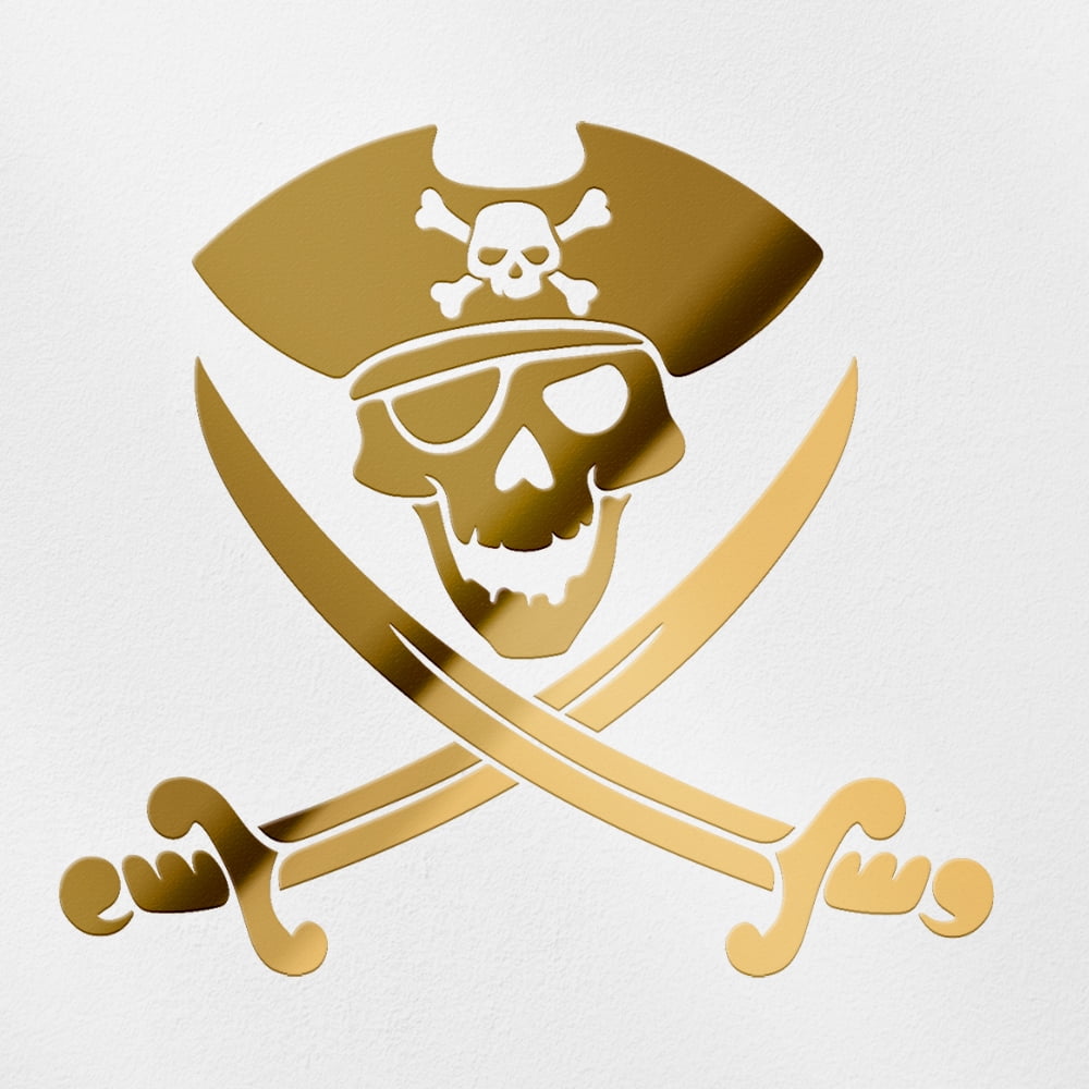 Transparent Decal Stickers Of Pirates (Metallic Gold) Premium ...