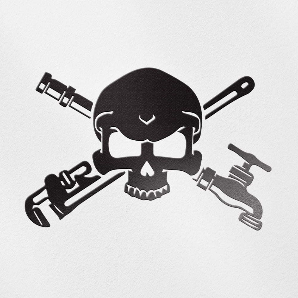 Transparent Decal Stickers Of Plumber Skull Cross Wrenches Skeleton ...