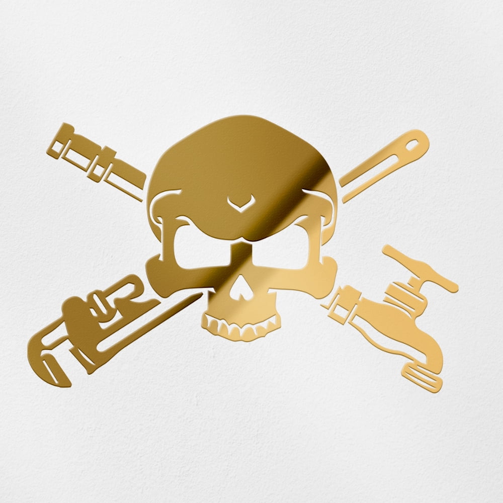 Transparent Decal Stickers Of Plumber Skull Cross Wrenches Skeleton ...