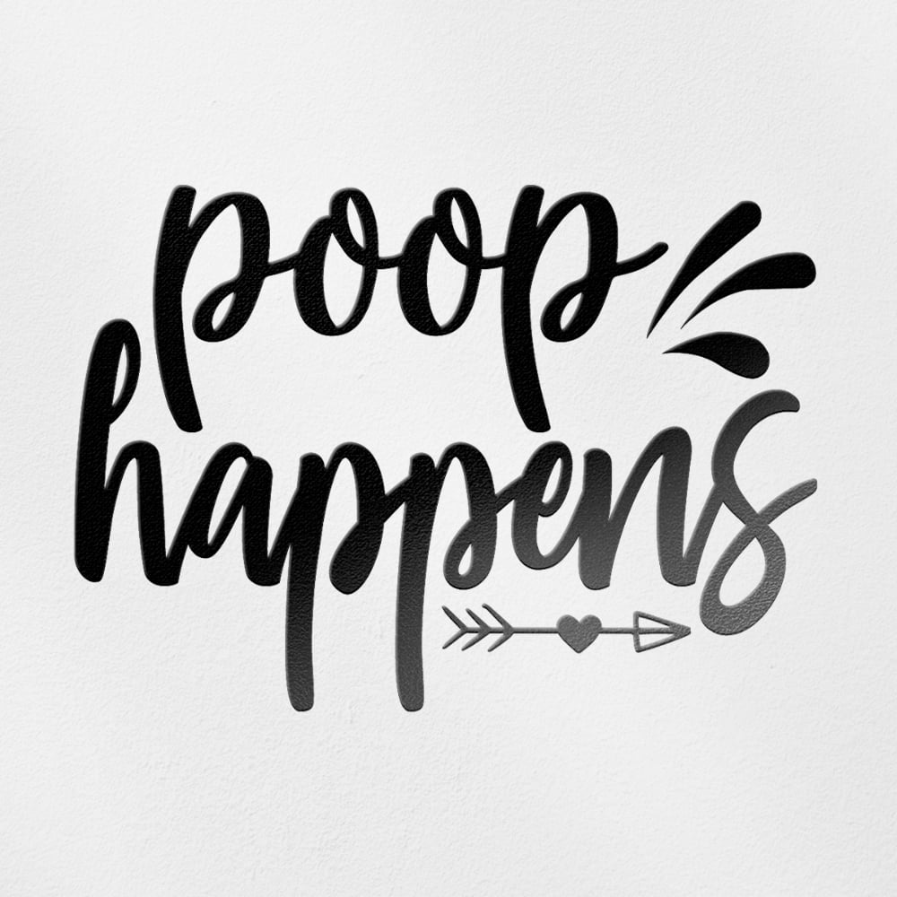 Transparent Decal Stickers Of Poop Happens (Black) Premium Waterproof ...