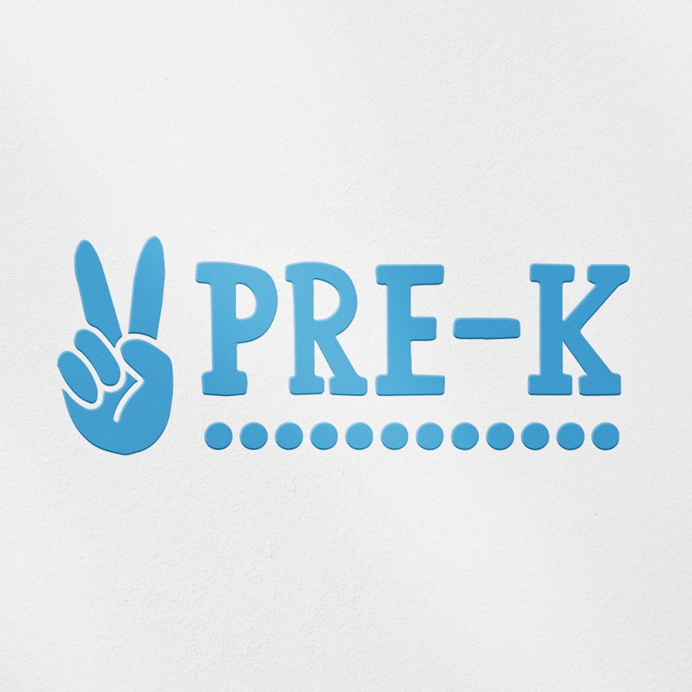 Transparent Decal Stickers Of Pre K (Azure Blue) Premium Waterproof ...