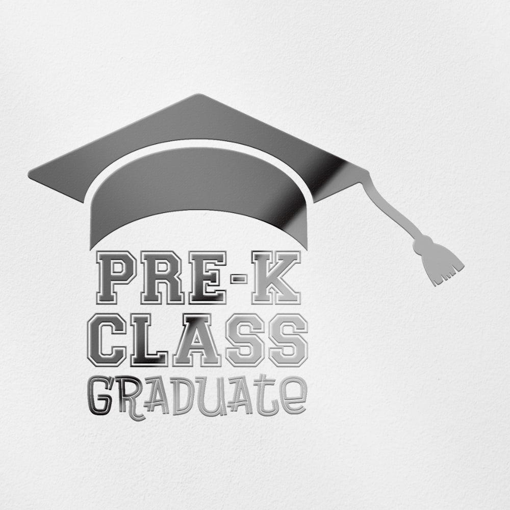 Transparent Decal Stickers Of Pre K Class Graduate (Metallic Silver ...