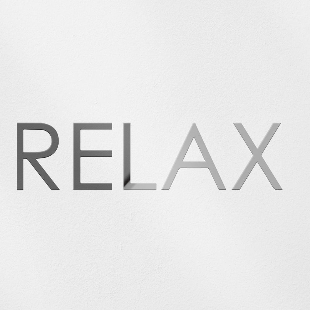 Transparent Decal Stickers Of Relax (Metallic Silver) Premium ...