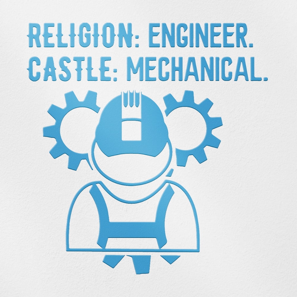 Transparent Decal Stickers Of Religion Engineer Castle Mechanical ...
