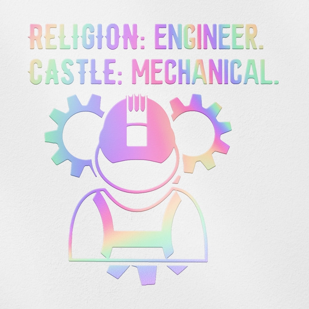 Transparent Decal Stickers Of Religion Engineer Castle Mechanical ...
