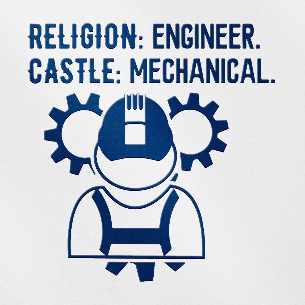Transparent Decal Stickers Of Religion Engineer Castle Mechanical (Navy ...
