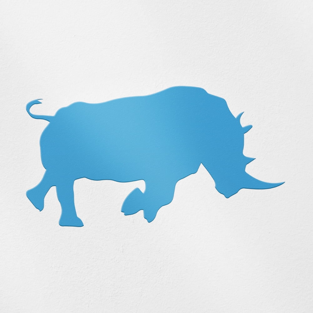 Transparent Decal Stickers Of Rhino Rhinoceros Safari Animal Silhouette ...