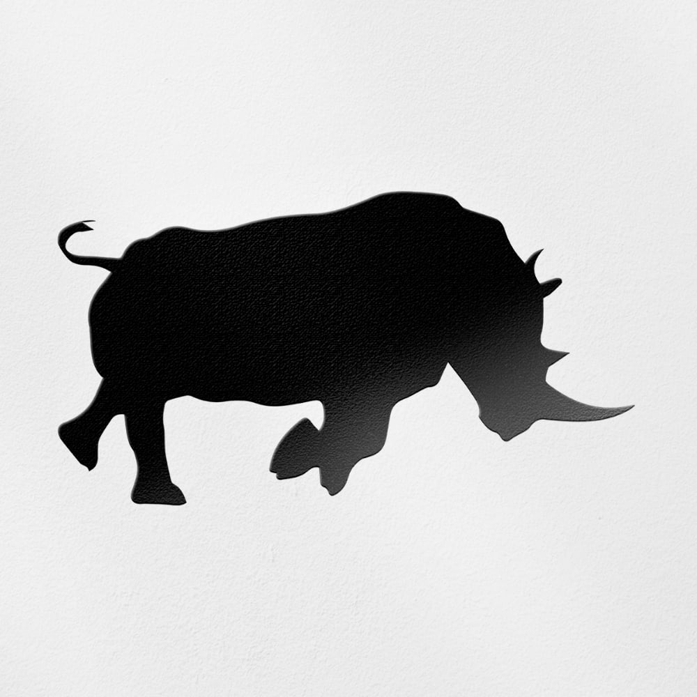 Transparent Decal Stickers Of Rhino Rhinoceros Safari Animal Silhouette ...