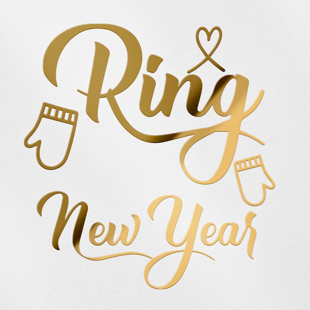 Transparent Decal Stickers Of Ring New Year (Metallic Gold) Premium ...