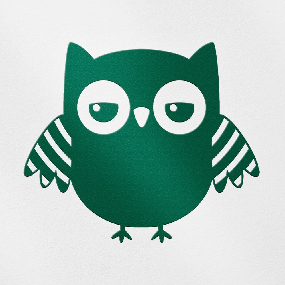 Transparent Decal Stickers Of Sad Owl (Green) Premium Waterproof Vinyl ...