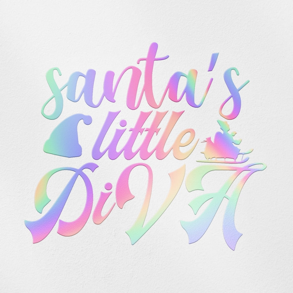 Transparent Decal Stickers Of Santa'S Little Diva (Hologram) Premium ...